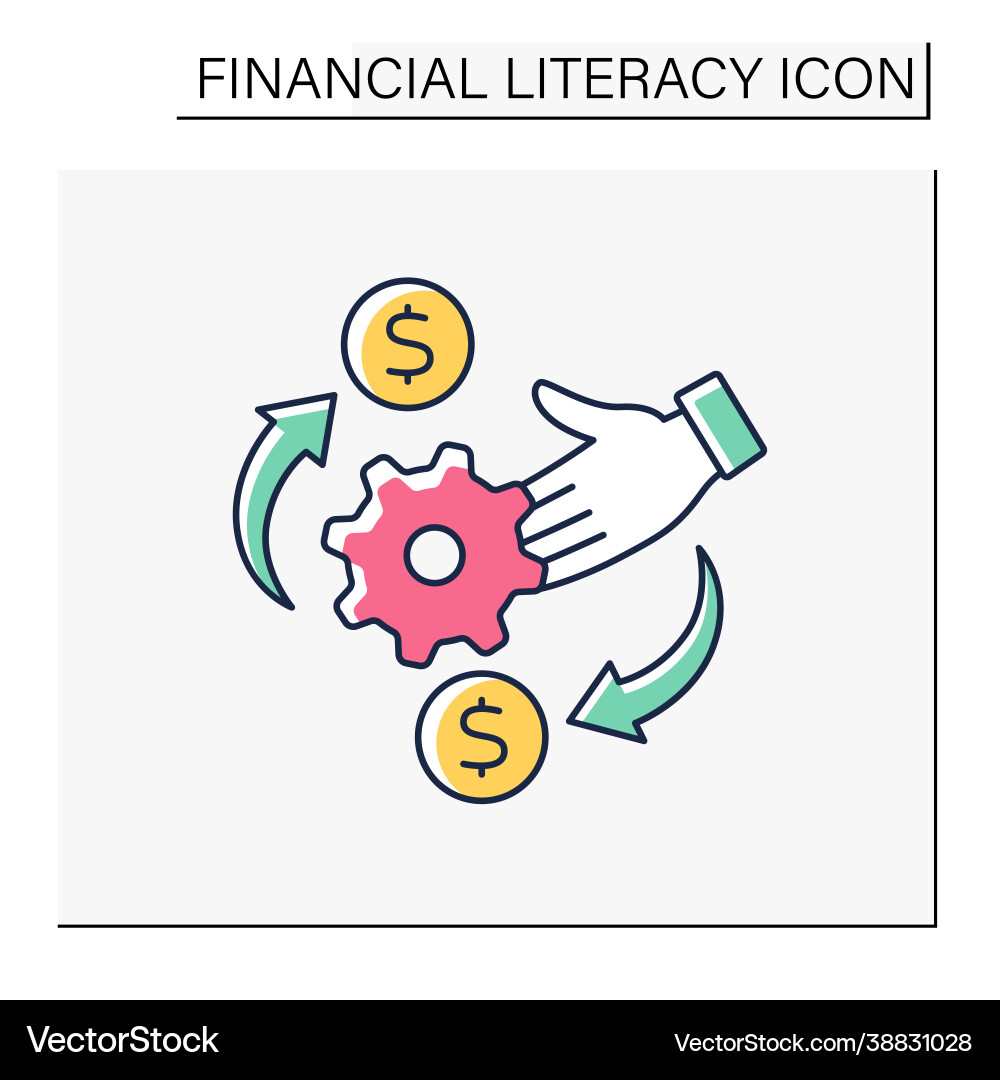 Cash-flow management color icon Royalty Free Vector Image