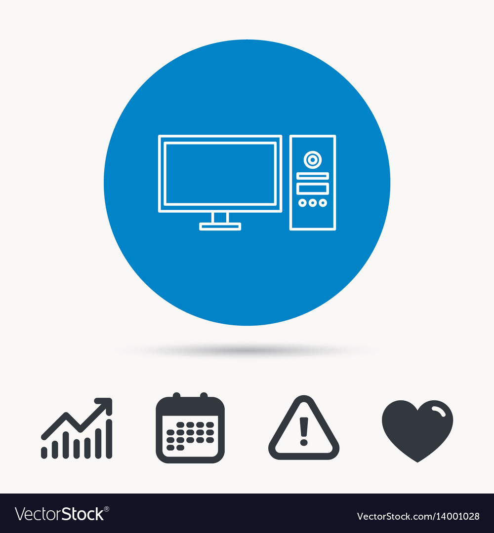 Computer pc icon widescreen display sign Vector Image