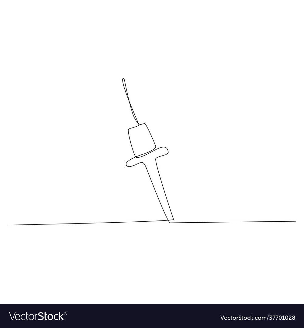 Continuous line drawing corkscrew Royalty Free Vector Image