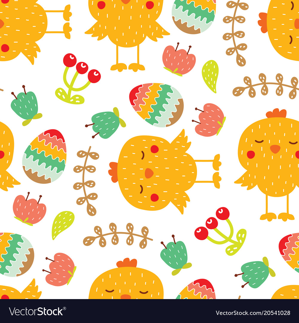 Cute easter seamless pattern Royalty Free Vector Image