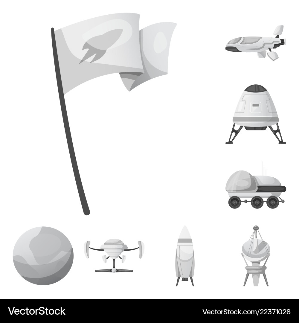 Design of mars and space logo set Royalty Free Vector Image
