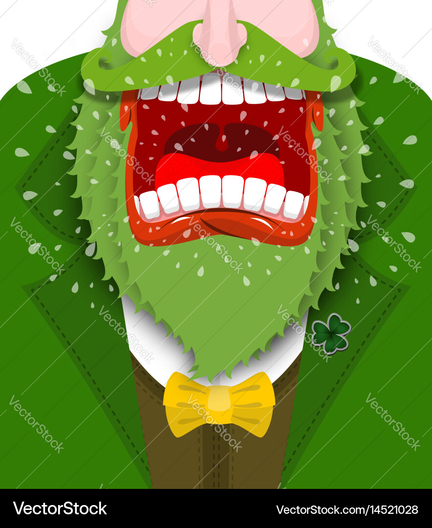 Leprechaun shout angry dwarf scary gnome Vector Image