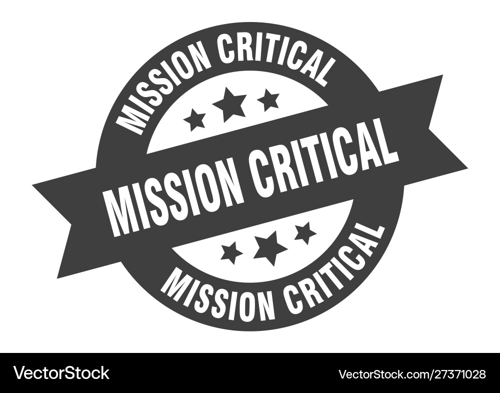 Mission critical sign black Royalty Free Vector Image