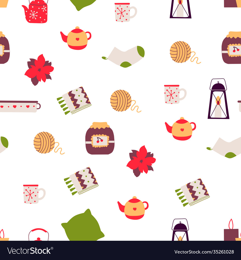 Retro template with winter pattern elements Vector Image