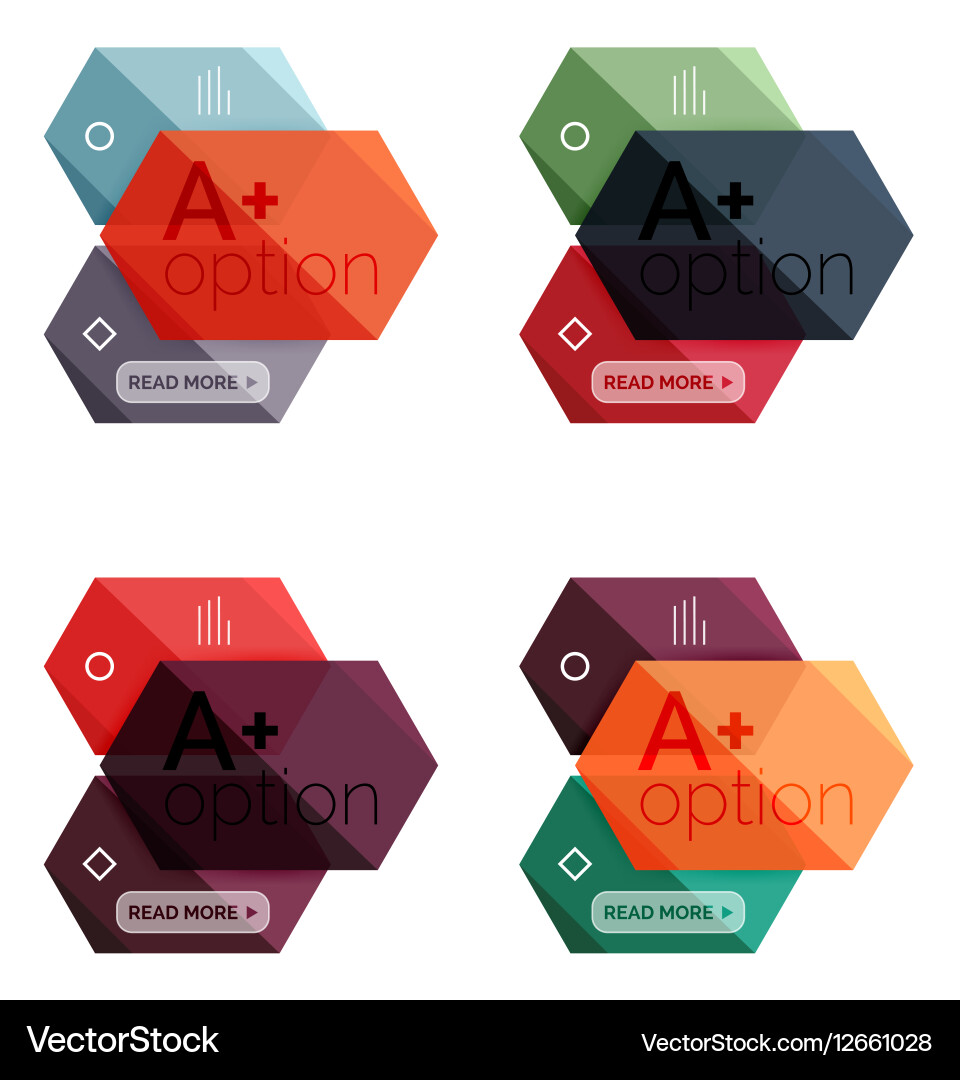 Set of abstract infographics content boxes Vector Image