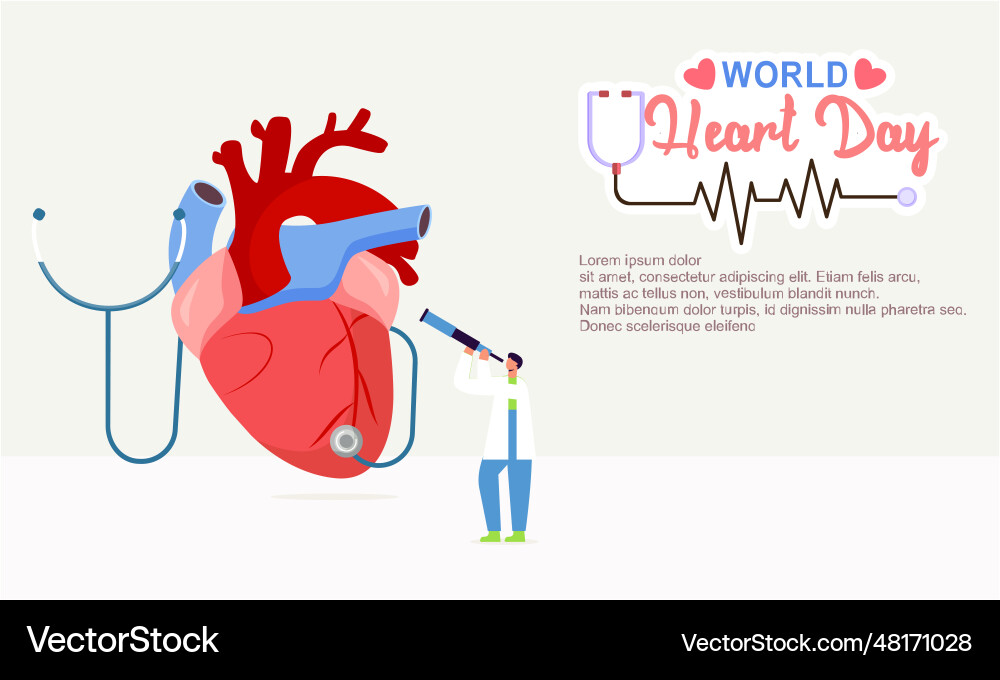 World heart day poster campaign Royalty Free Vector Image