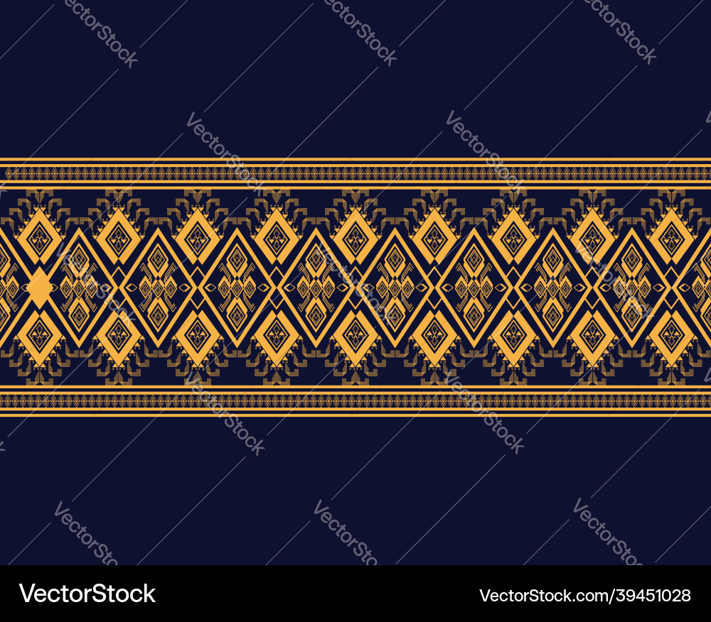 Yellow geometric ethnic texture embroidery design Vector Image