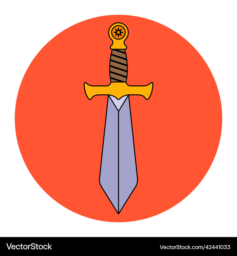 A long sword with golden handle from the middle Vector Image