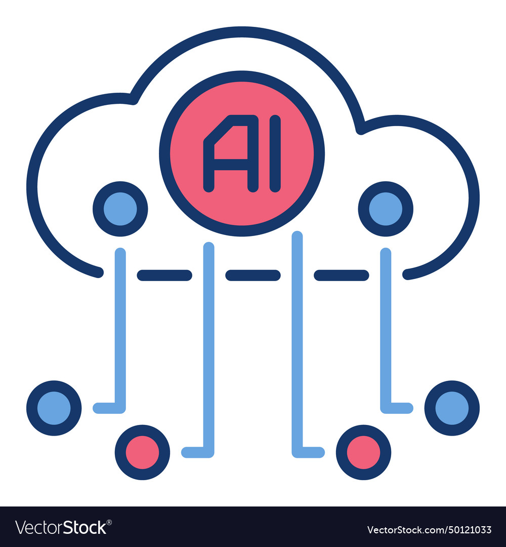 Ai cloud technology artificial intelligence Vector Image