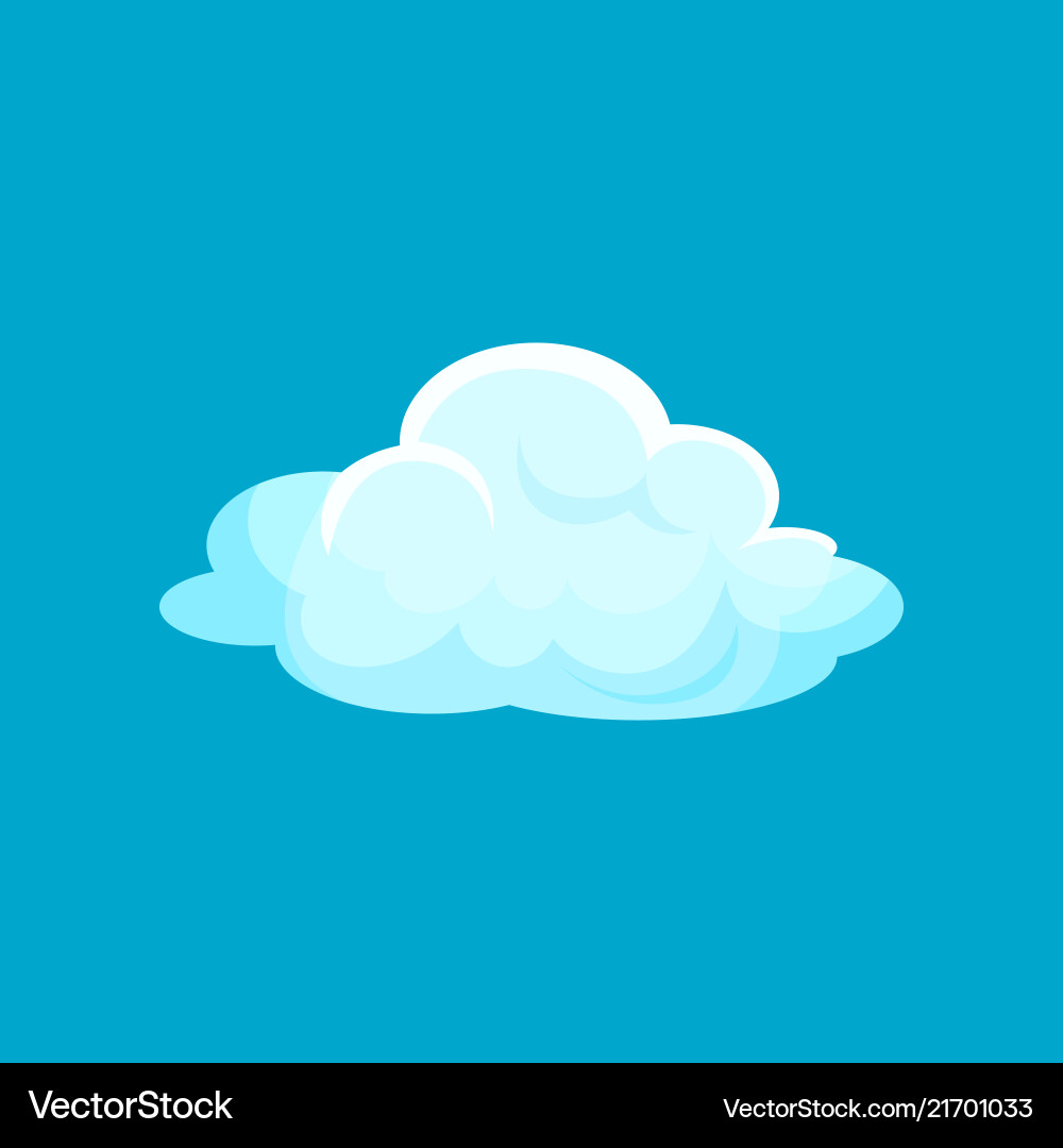 Cartoon icon small fluffy cloud flying in sky Vector Image