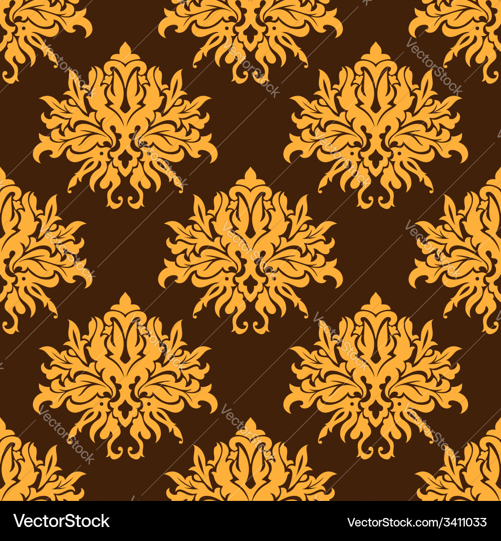 Golden yellow vintage floral seamless pattern Vector Image