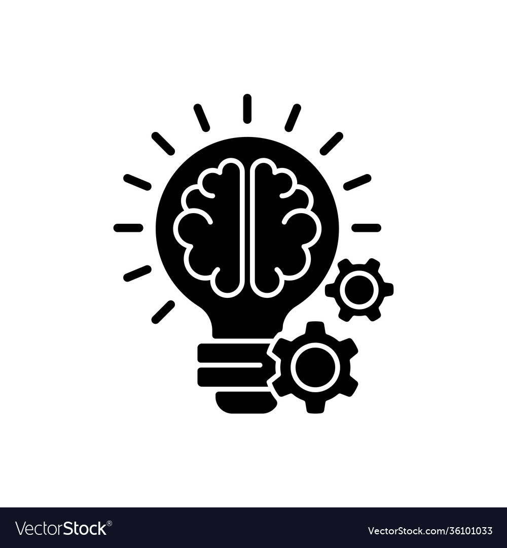 Idea generation black glyph icon Royalty Free Vector Image Idea generation black glyph icon Royalty Free Vector Image