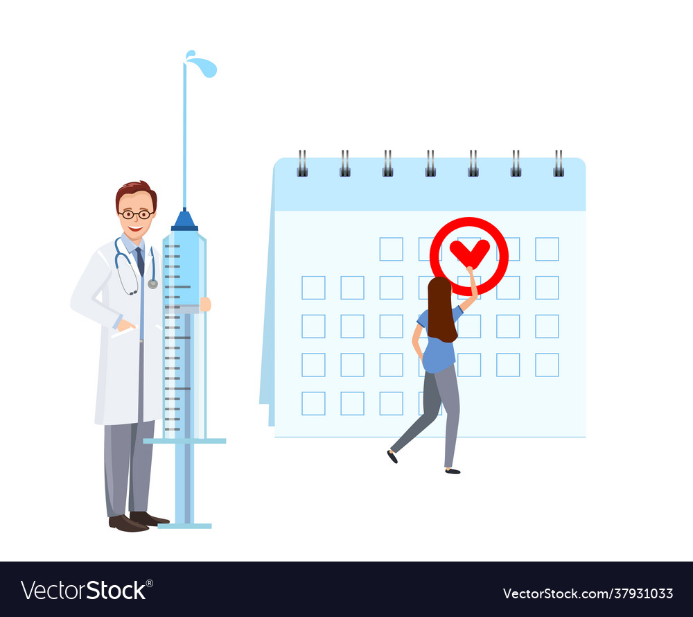 Immunization schedule concept universal Royalty Free Vector