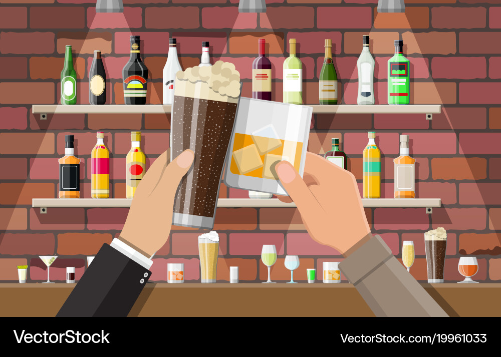 Interior of pub cafe or bar Royalty Free Vector Image