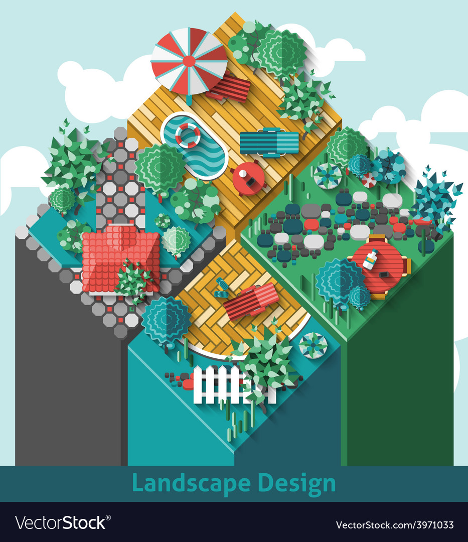 Landscape design concept Royalty Free Vector Image