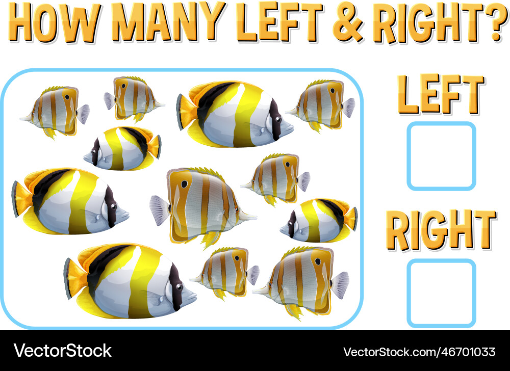 Left and right game template with sea animals Vector Image