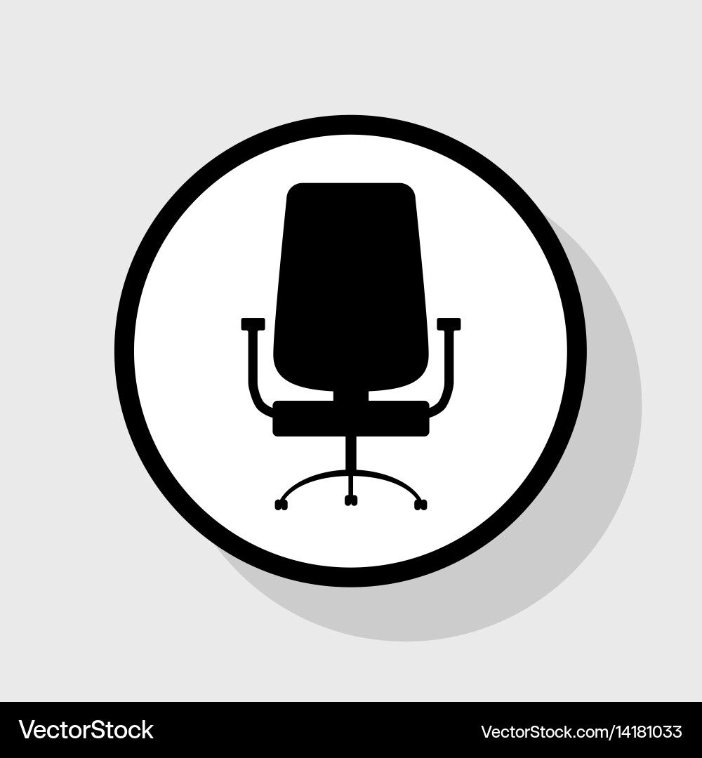 Office chair sign flat black icon Royalty Free Vector Image