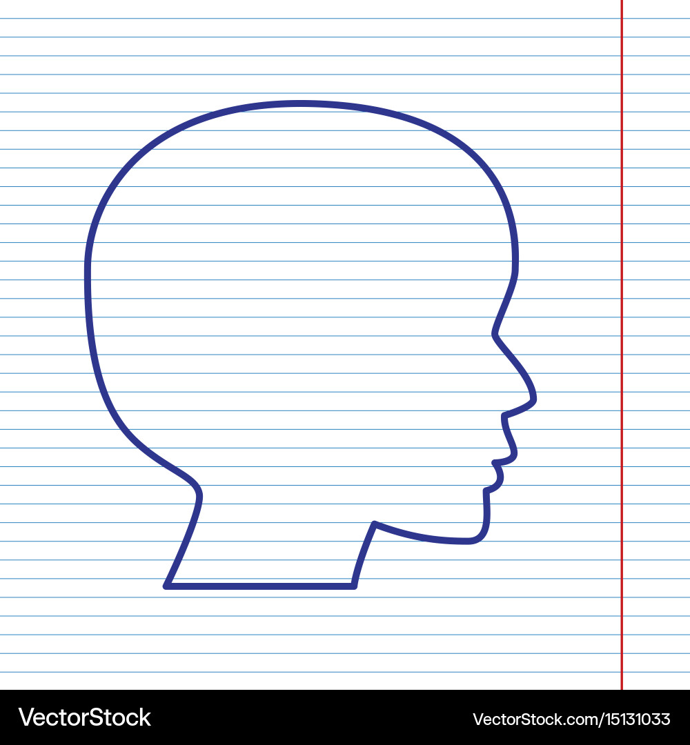 People head sign navy line icon Royalty Free Vector Image