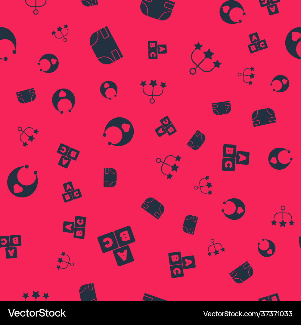 Set abc blocks baby absorbent diaper bib Vector Image