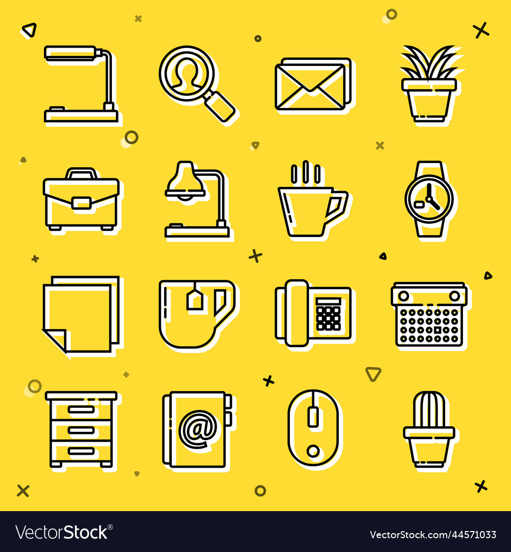 Set line cactus and succulent in pot calendar Vector Image