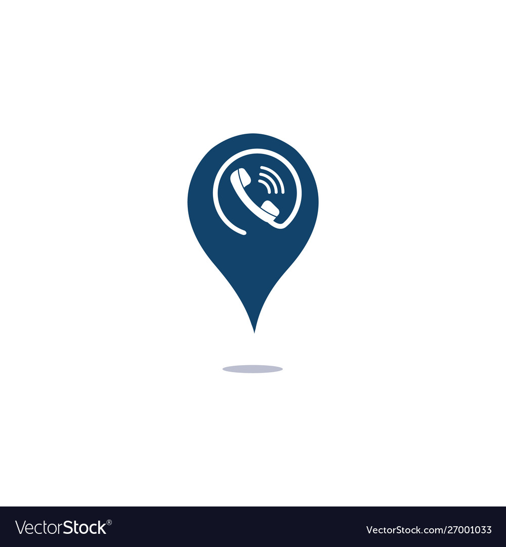 Telephone and map pointer logo combination Vector Image