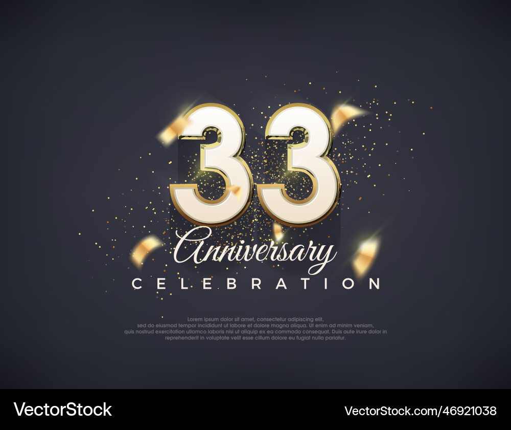 33rd anniversary number with fancy numerals Vector Image