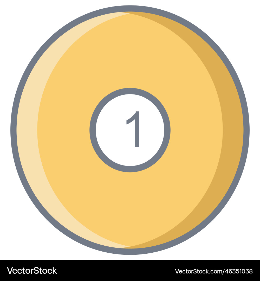 Ball one circle flat Royalty Free Vector Image