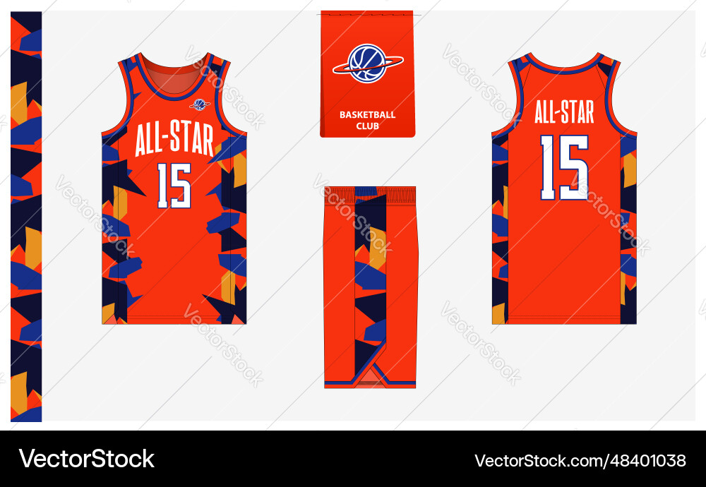 Basketball uniform mockup template and logo Vector Image