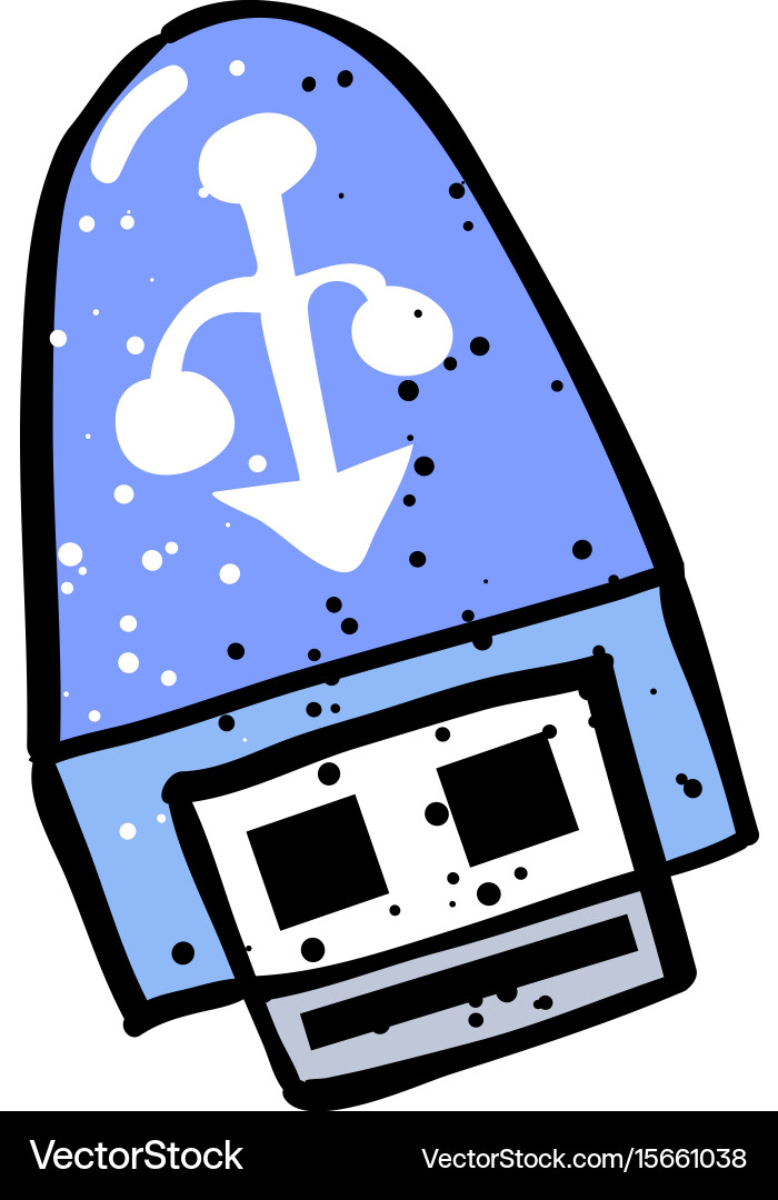 Cartoon image of usb flash icon Royalty Free Vector Image