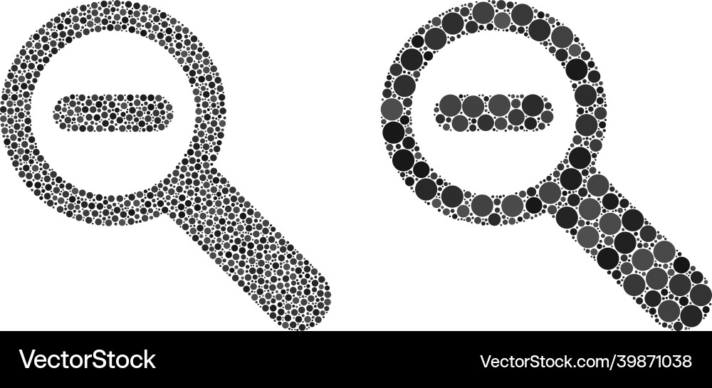 Circle zoom out icon mosaic Royalty Free Vector Image