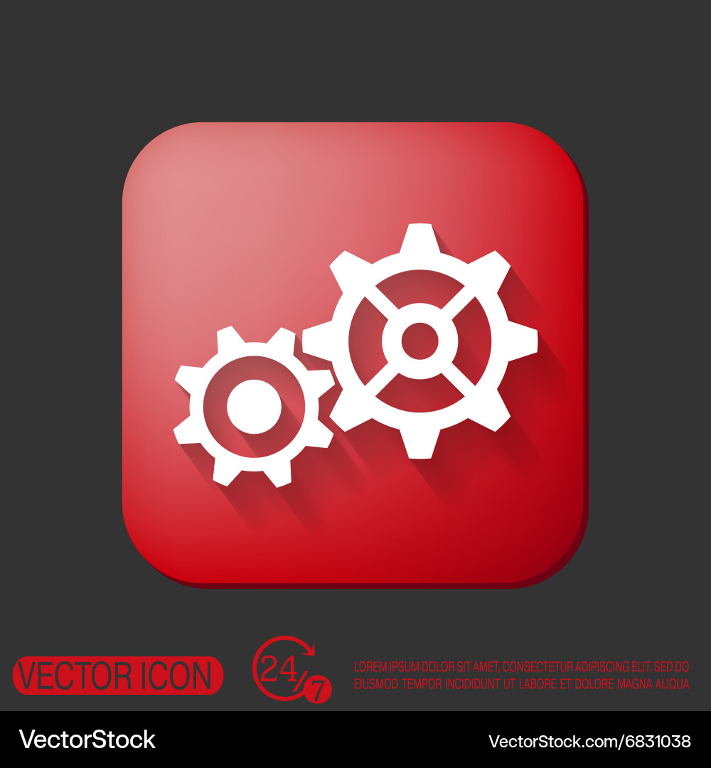 Cogwheel icon setting and repair symbol settings Vector Image