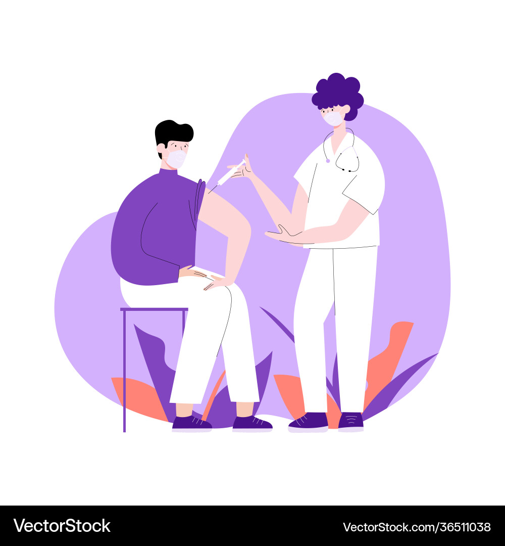 Covid19 19 vaccination time Royalty Free Vector Image