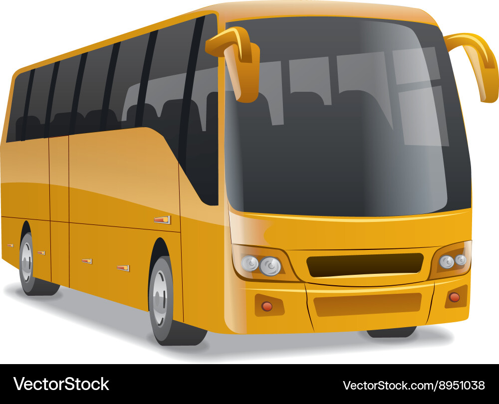 Golden comfortable city bus Royalty Free Vector Image