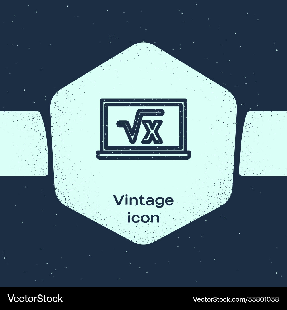 Grunge line square root x glyph on chalkboard Vector Image