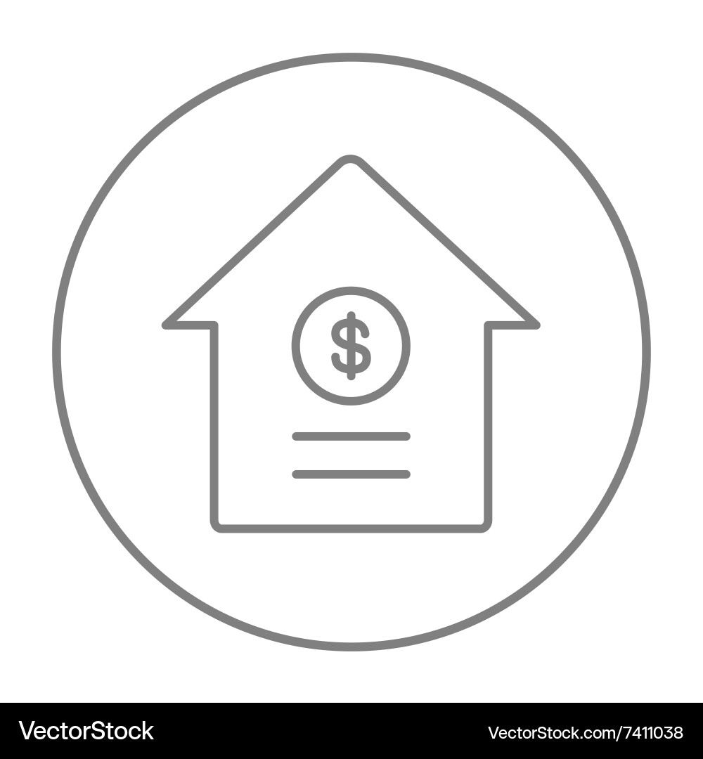 House with dollar symbol line icon Royalty Free Vector Image