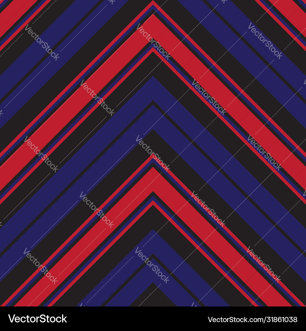 Red and blue chevron diagonal stripes seamless Vector Image
