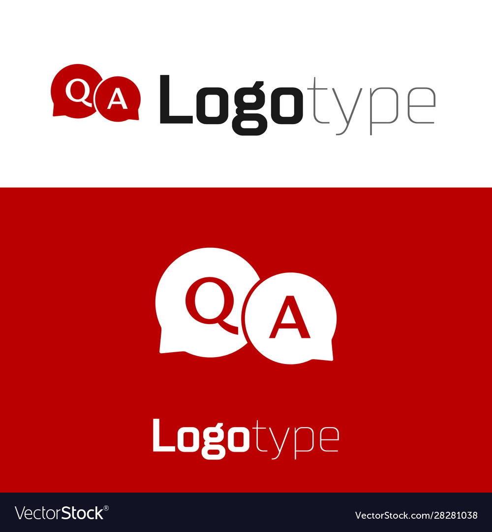 Red speech bubbles with question and answer icon Vector Image