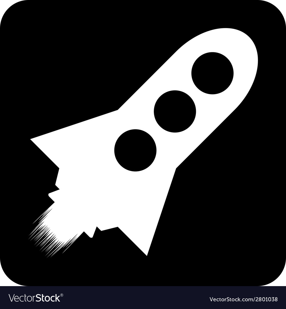 Starting rocket button Royalty Free Vector Image