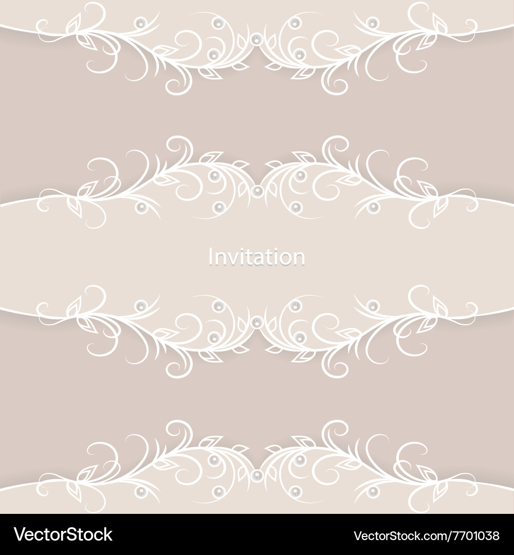 Vintage invitation card on brown background Vector Image