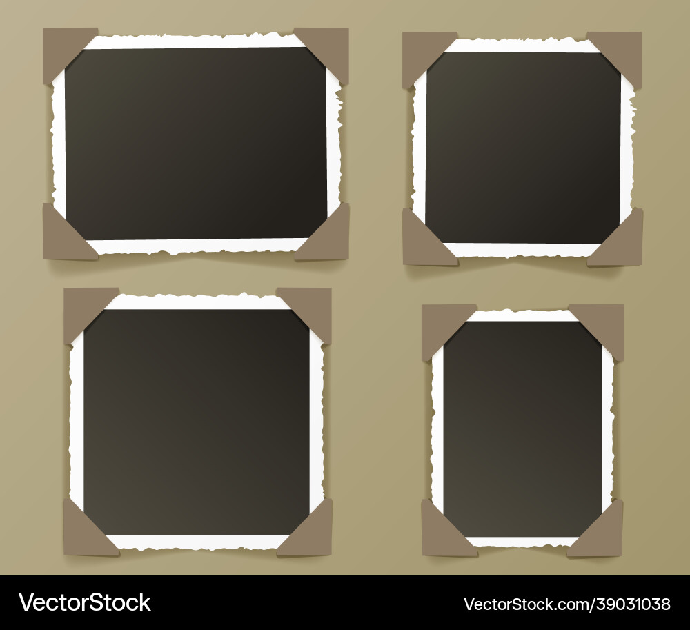 Vintage photo frame set old collage Royalty Free Vector