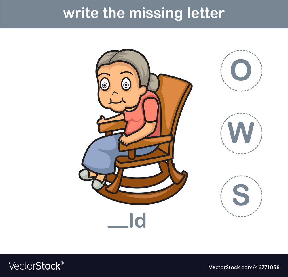 Write the missing letter Royalty Free Vector Image