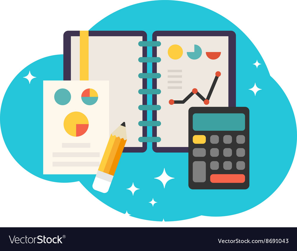 Analytic concept business documents notes Vector Image