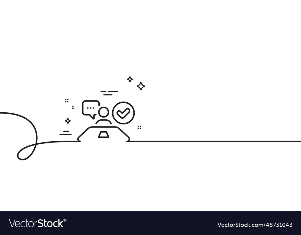 Approved interview line icon accepted employee Vector Image Approved interview line icon accepted employee Vector Image