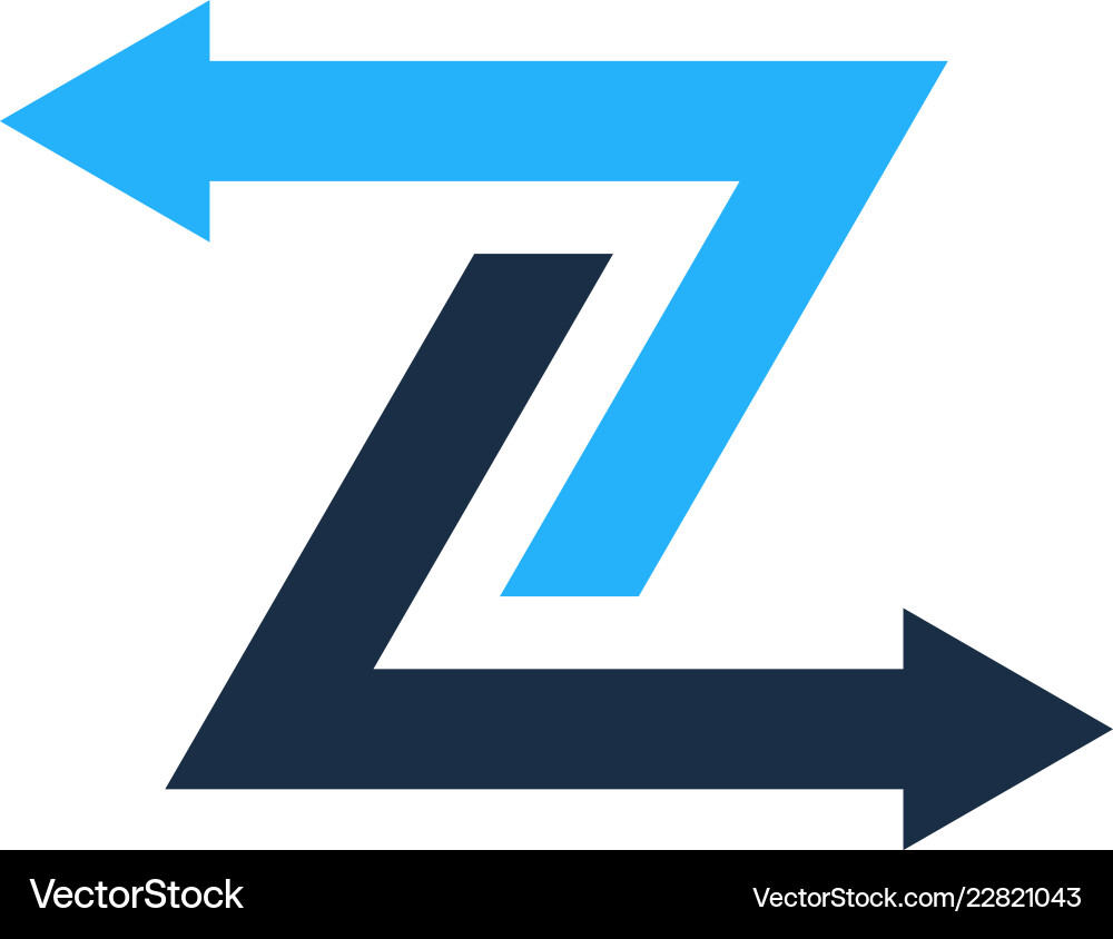 Arrow letter z logo icon design Royalty Free Vector Image