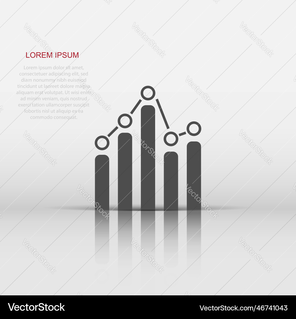 Business graph icon in flat style chart sign Vector Image