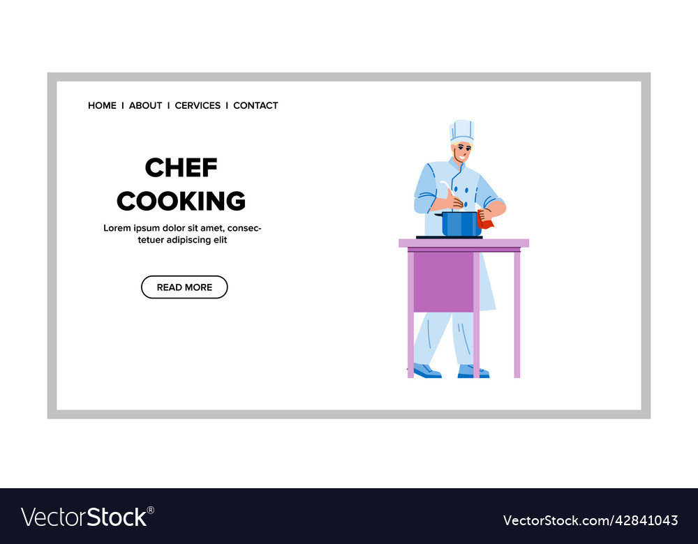 Chef cooking Royalty Free Vector Image - VectorStock