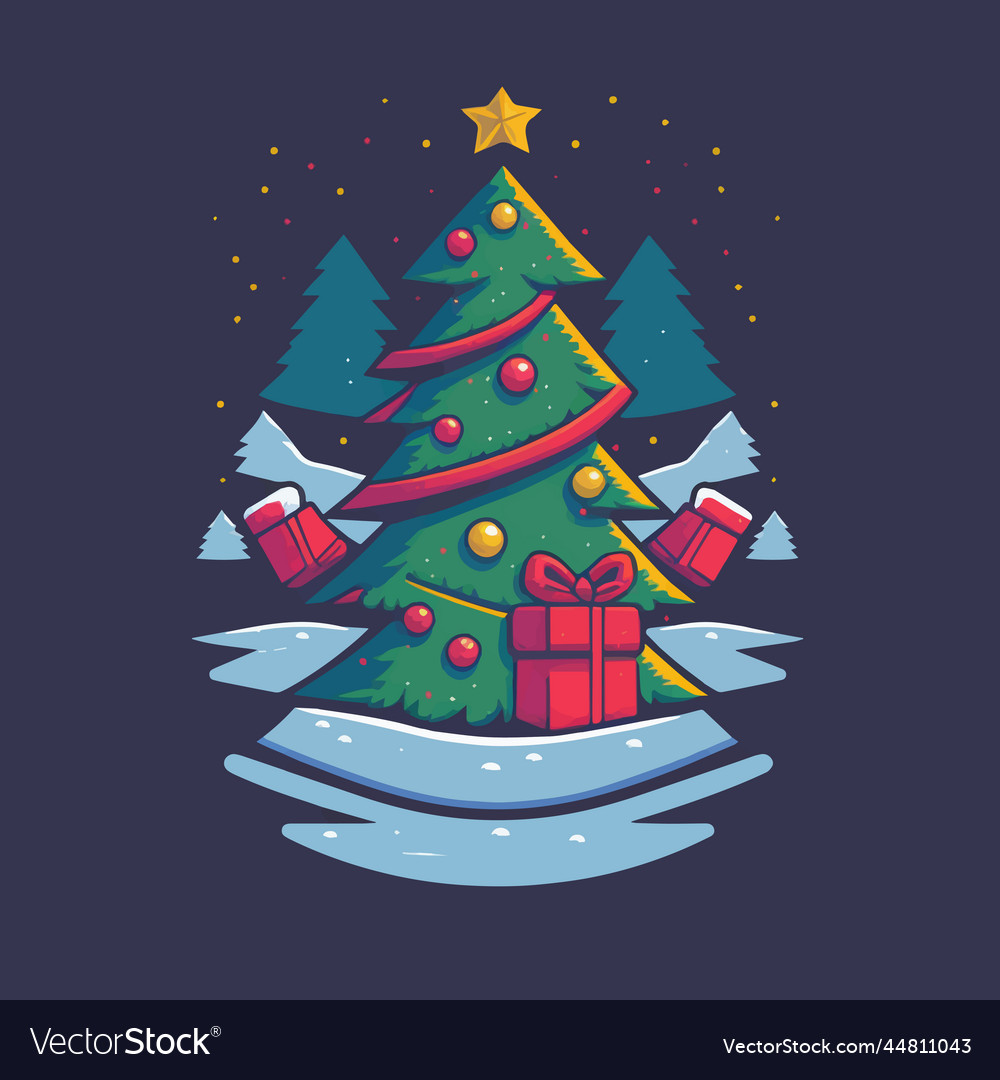 Christmas tree background xmas trees Royalty Free Vector