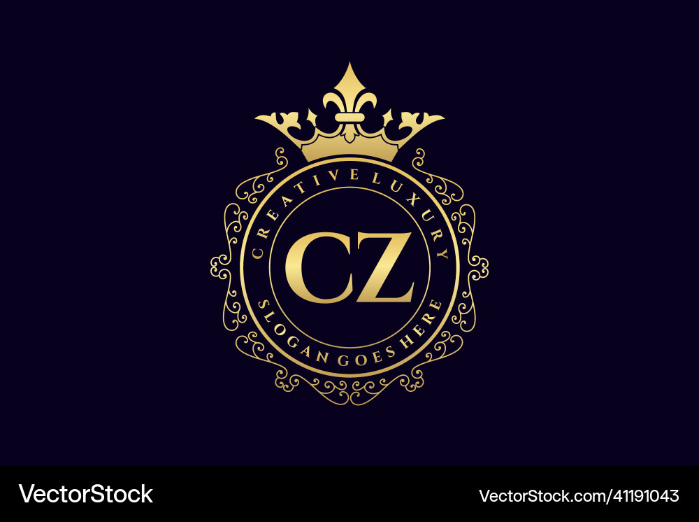 Cz initial letter luxury calligraphic feminine Vector Image