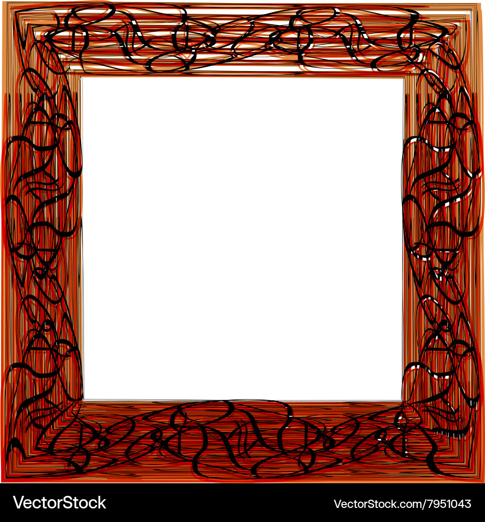 Frame black and brown with abstract print Vector Image