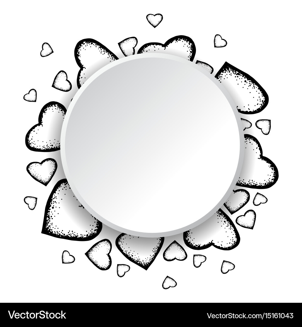 Hand drawn frame of hearts Royalty Free Vector Image